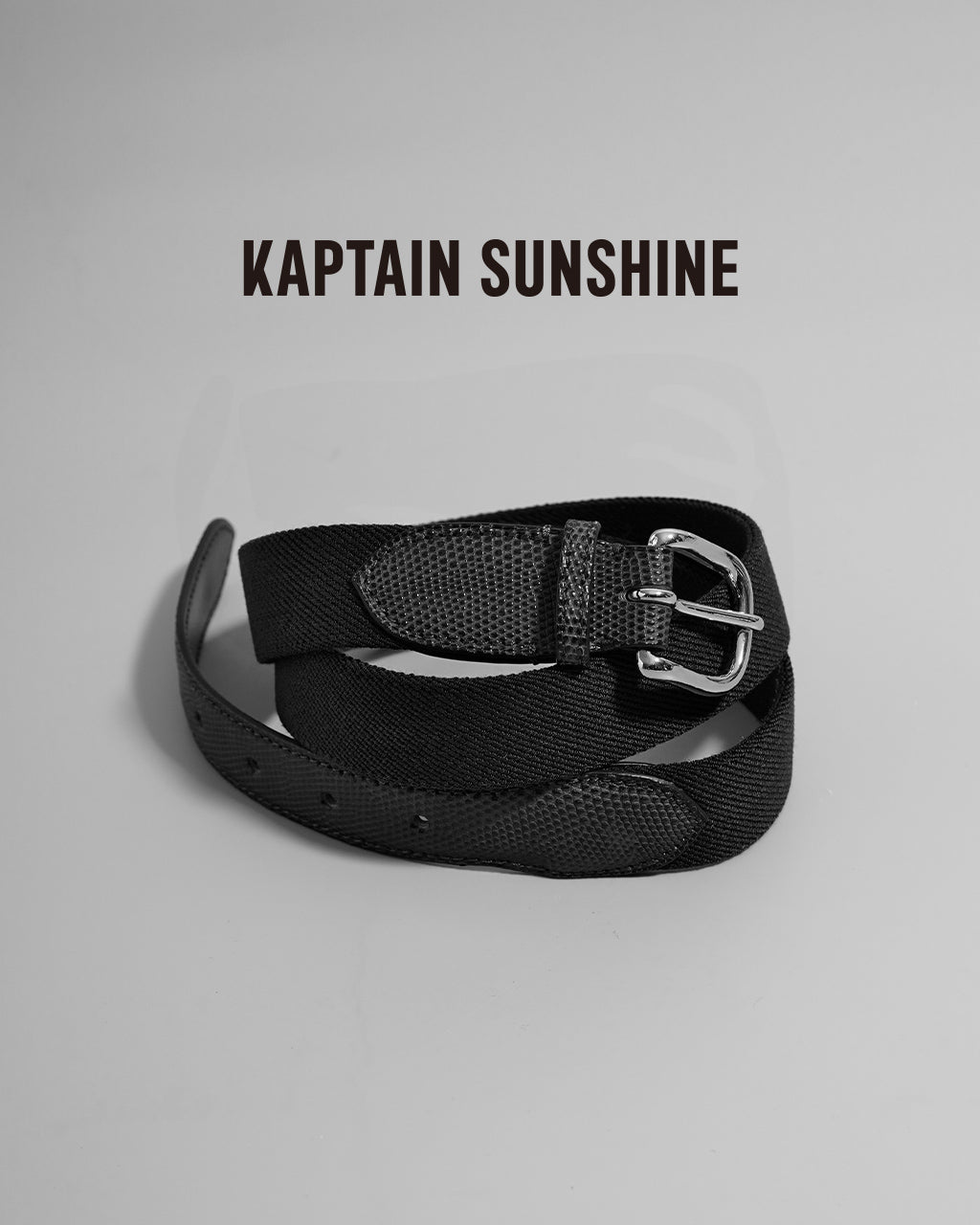 KAPTAIN SUNSHINE Captain Sunshine Rubber Belt Lizard Leather KSBSRB103